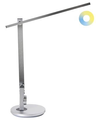 Beliani Schreibtischlampe LED silber verstellbar dimmbar modern f&uuml;r Homeoffice Cetus