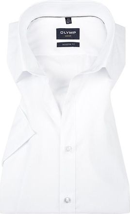 Olymp Herren Kurzarmhemd weiß Slim Fit