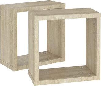 Generic Wandregale, Würfelform, 2 Stück, mehrschichtiges Holz, Möbel, Wandregale, Wandregal, Wandregal zum Aufhängen, Regal für Eingangsbereich, weiß(30 x (30