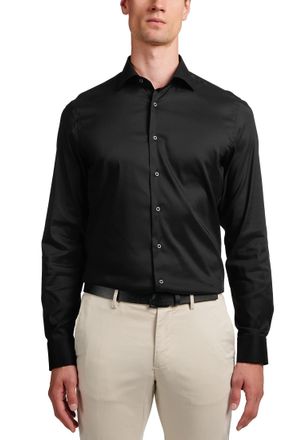 Eterna Slim Fit Performence Hemd Langarm New Kent Stretch schwarz Gr&ouml;&szlig;e 40