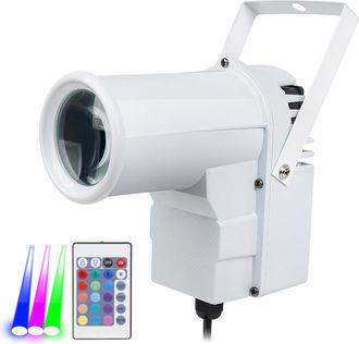 WeCan Discokugel-Scheinwerfer, Mini-LED-RGB-Spiegelkugel-Pin-Licht, kleines Spotlicht für Dartboard-Partyspiele, fernbedienbar (weiß)