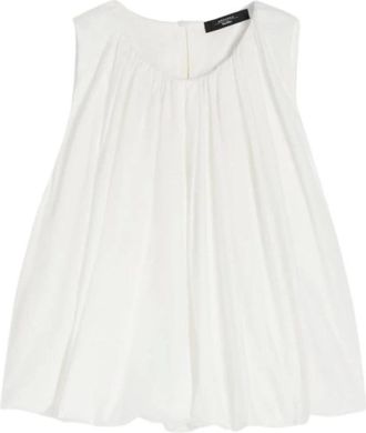 Max Mara Femme, Blouses et Chemises, Blanc, Taille: 38 FR Haut en mousseline de coton
