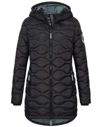 Sublevel Damen Winter Jacke Mantel Parka Steppjacke Steppmantel Wintermantel, Farbe:Schwarz, Gr&ouml;&szlig;e:XL 42
