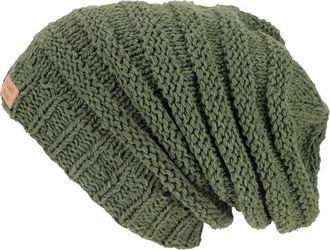 Guru Shop Baumwoll Beanie, Handgestrickte Dread Head M&uuml;tze, Nepalm&uuml;tze - Olive, Herren/Damen, Baumwolle