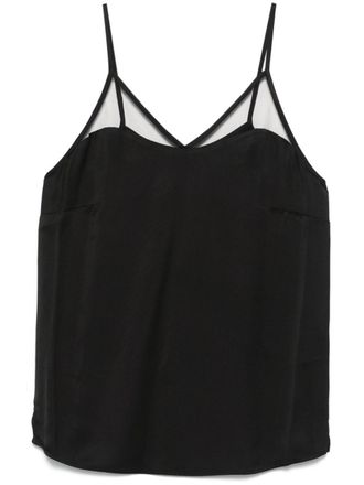 Twin-Set haut satiné en tulle - Noir