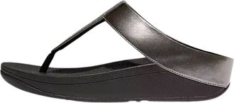 FitFlop Damen Fino Glitterdust Metallic Zehentrenner Sandale, grau, 40 EU