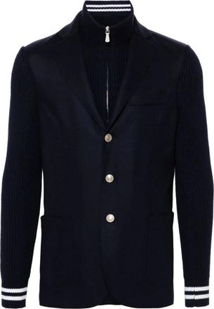 Eleventy Homme, Vestes, Bleu, Taille: 3XL Veste Avec Plastron