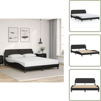 vidaXL The Living Store Bettgestell mit Kopfteil Schwarz 160x200 cm Kunstleder - Bettsofa - Doppelbett - Boxspringbetten - Schlafzimmerm&ouml;bel