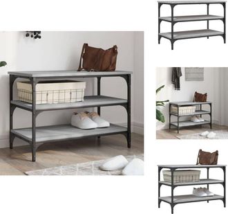 vidaXL Schuhbank Grau Sonoma 70x38,5x49 cm Holzwerkstoff - Schuhbank - Flurbank - Garderobe - Aufbewahrungsbox - Regal