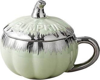 Generico Coupe de - Tasse &agrave; caf&eacute; en c&eacute;ramique mignonne | Coupe &agrave; th&egrave;me dHalloween avec couvercle et cuill&egrave;re | Drinkware en c&eacute;ramique pour chocolat chaud au la