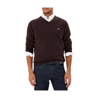 Lacoste Homme, Pulls, Brun, Taille: XS Pull V-neck en maille
