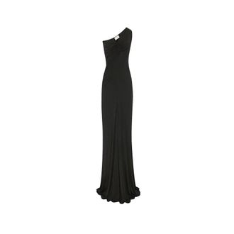Saint Laurent Schwarzes One-Shoulder Kleid mit Seitlichem Rei&szlig;verschluss - - Dresses - Damen - Schwarzk - 3XS