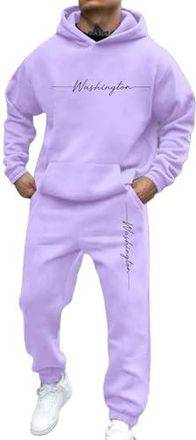 Generic Surv&ecirc;tement dautomne 2 pi&egrave;ces pour homme - Ensemble de surv&ecirc;tement &agrave; capuche confortable - Ensemble de surv&ecirc;tement de voyage confortable - Combinaison