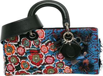 Dior Sac &agrave; main pr&eacute;-aim&eacute; orn&eacute; de perles florales avec poign&eacute;e sup&eacute;rieure et bandouli&egrave;re optionnelle - Femme - Pre-owned - Multicolore - Taille: ONE Size