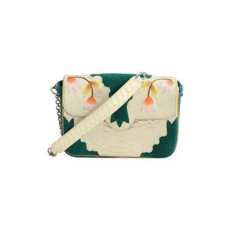 CLARIS VIROT Sac &agrave; bandouli&egrave;re en cuirs exotiques &eacute;cru