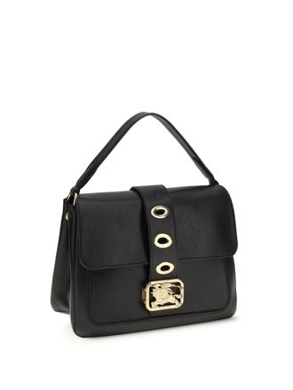 Burberry Womens Small Rider Handbag Black Lamb Ovis Aries Handbags Hand Bags