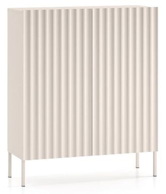 Selsey Commode avec 2 Portes Meuble De Rangement sur Pieds Push to Open 100 cm Beige Clair Derriva