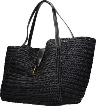 Tom Ford Raffia Shoulder Bag - Black