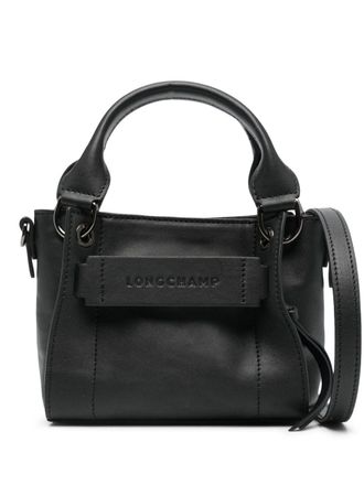 Longchamp sac cabas XS 3D en cuir - Noir