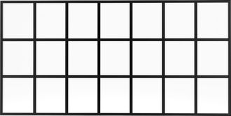 Vente-Unique Glaswand im Orangeriestil - thermolackiertes Aluminium - 210 x 105 cm - Schwarz - ORANSA