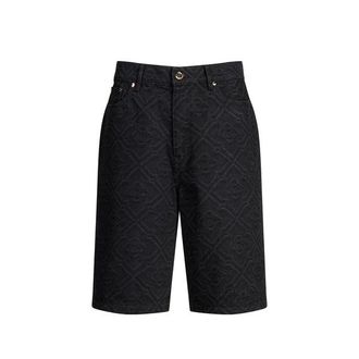 Casablanca Short en jean &agrave; monogramme en coton