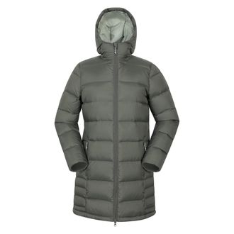 Mountain Warehouse Stratus Extreme Daunenjacke f&uuml;r Damen, Packable, Lang (Khakigr&uuml;n)