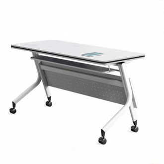 Generic Tragbarer Klapptisch, klappbarer Konferenztisch, mobiler Klapptisch f&uuml;r Schulungen, klappbarer Schreibtisch mit leiseren Rollen, Stahl-Schallwand und 