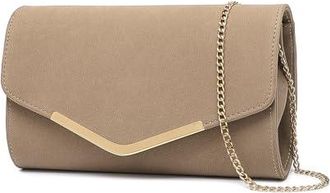 Miss Lulu Pochette Femme en Daim avec Cha&icirc;ne - Mini Sac &agrave; Main de Soir&eacute;e, Clutch Pratique pour Mariage et Saint-Valentin, Id&eacute;al pour F&ecirc;tes et C&eacute;r&eacute;monies