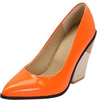 Generic Escarpins à talons hauts noirs pour demoiselles dhonneur - Coupe large et confortable - Pour rendez-vous galant, soirée formelle, chaton, bout pointu 