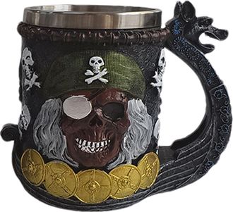 Generic Edelstahl -Kaffeetasse - tragbarer lustiger Piraten -Tasse, leichter einzigartiger Bierbecher | Lange anhaltende robuste Kaffeetasse Bierbecher, Neuhe