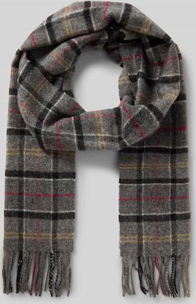 Barbour Schal aus Lammwolle mit Fransenabschluss
