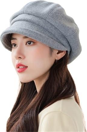 Generic Casquette Newsboy pour femme avec visi&egrave;re - Panneaux doux - Style vintage - Pour femmes et filles, gris, Taille unique