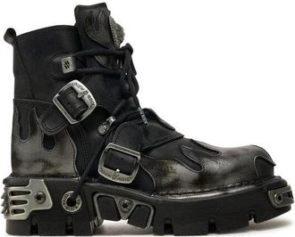 New Rock Schnürstiefel M-288-S2 Schwarz