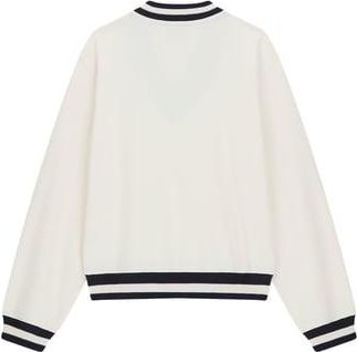 Guess Pull col V broderie logo en coton m&eacute;lang&eacute;