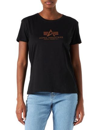 Alpha Industries Alpha Industries New Basic T Wmn Foil Print T-Shirt f&uuml;r Damen, Black/Gold, S