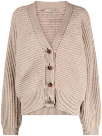 Stella McCartney cardigan en maille nervur&eacute;e - Tons neutres