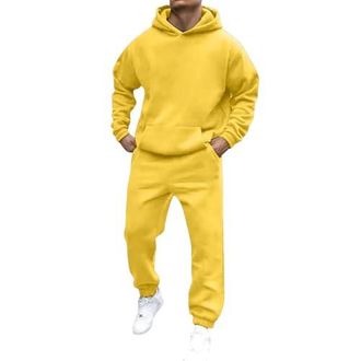 Generic Surv&ecirc;tement Homme Ensemble 2 Pi&egrave;ces Sweats &Agrave; Capuche et Pantalon de Sport Manches Longues Sportswear D&eacute;contract&eacute;e Chaude et Confortable Tenue de Sport