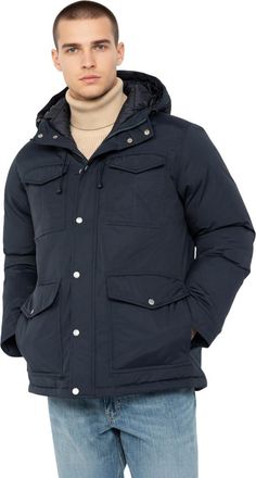 Schott NYC Herren Bairon-Navy-l Parka, blau, L