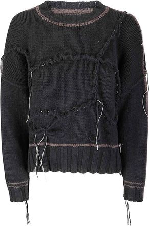 of Handmade Pull Col Rond - Noir
