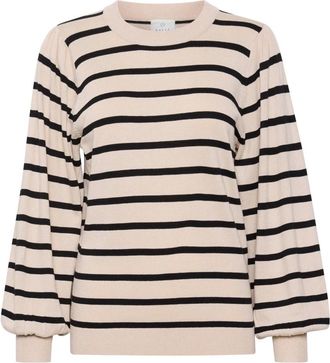 Kaffe Pull Col Rond - Femme - Pulls - Beige - Taille: 36 FR