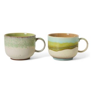 HKliving Tasses en gr&egrave;s Neo - Set de 2 HKliving