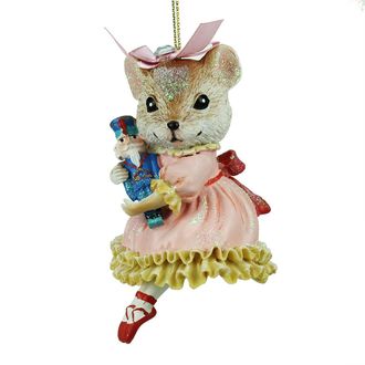Gisela Graham Clara die Maus mit Nussknacker, 11 cm, Rosa