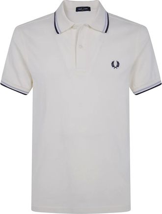 Fred Perry Homme, Tops, Blanc, Taille: L Polo &agrave; bordures contrastantes