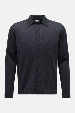 Braun Hamburg Herren - Merino Cardigan dunkelgrau