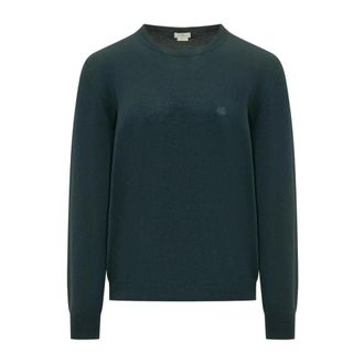 Etro Rundhals-Pullover mit gesticktem Logo - - Knitwear - Herren - Gr&uuml;n - XL