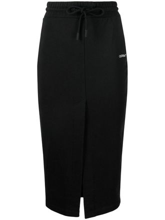 Off-white jupe crayon &agrave; lien de resserrage - Noir
