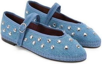 Flabelus Ballerines &agrave; strass en coton m&eacute;lang&eacute;