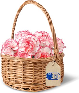 Creative Home Weihnachtskorb Oval Weidenkorb mit Henkel Garten | 30x30x32 cm (+/- 2 cm) | Gartenkorb Geschenkkorb Universell, Obstkorb, B&uuml;gelkorb