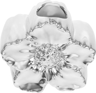 Artibetter ROMISBABA Keramikvase mit Blumenform Nordisch Inspiriert Silberfarben Dekorative f&uuml;r Getrocknete Blumen Stilvolle Tischdekoration Geeignet f&uuml;r Wohnzim