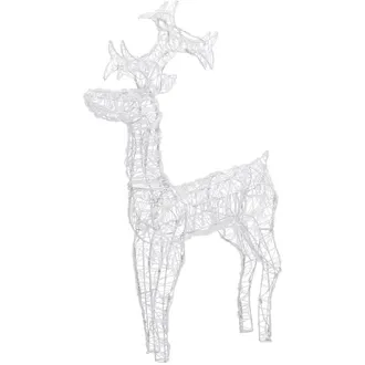 vidaXL Vidaxl - Renne de d&eacute;coration de No&euml;l 90 LED en acrylique - Dimensions 60x16x100 cm - R&eacute;sistant aux intemp&eacute;ries - &Eacute;clairage blanc froid